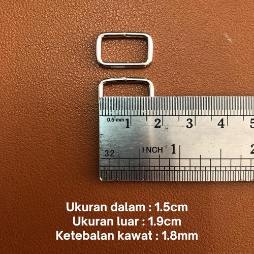 Jual Ring kotak tas besi 1,5cm per pcs / ring kotak besi 15mm / re - 15 ...