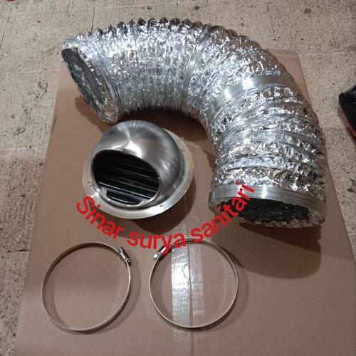 Jual Paket flexible ducting 4 in (10 meter) +Grill bulat 4" Free klem 2 ...