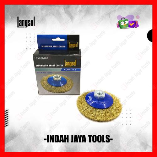 Jual LANGSOL Sikat Kawat Piring Gerinda Duduk 4 Inch Wire Brush Brass ...