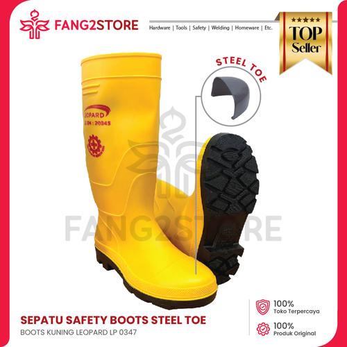 Jual Sepatu Boot Safety Karet Leopard 0347 Ujung Besi Steel Toe Proyek ...