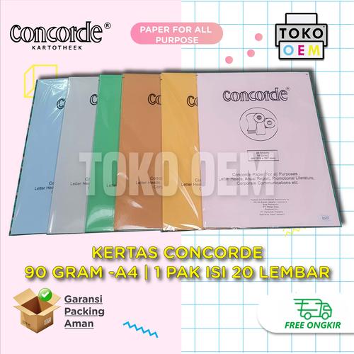 Jual KERTAS CONCORDE A4 90GR PAPER WARNA KONKORD IJAZAH PIAGAM ...