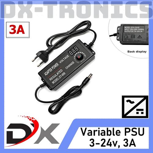 Jual Adjustable Adaptor 3V-24V 3A Power Supply With Display Voltmeter ...