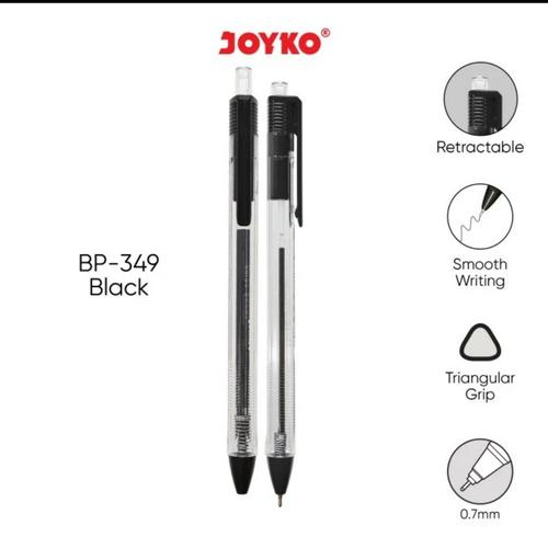 Jual Ballpoint / Ballpen / Pen / Pulpen Joyko BP-338 Vokus Transparan - Hitam - Jakarta Utara ...