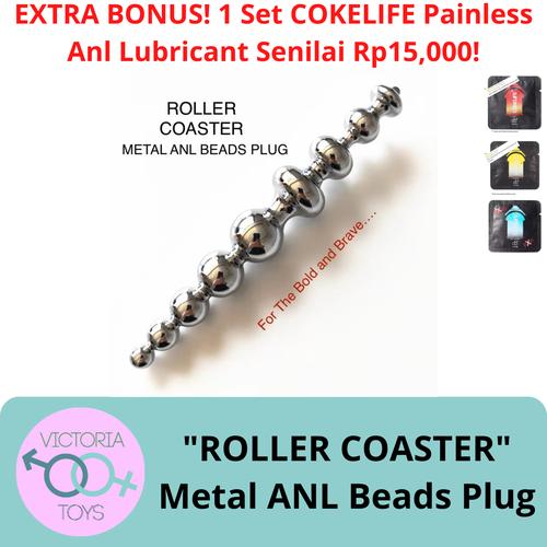 Promo BDSM "ROLLER COASTER" Metal ANL Beads Plug Stainless Steel Dewasa ...