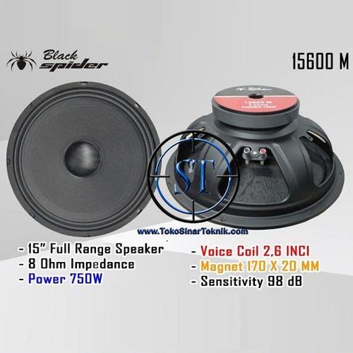 Jual Speaker Black Spider 15 inch Full Range 750W 8Ohm 15600 / MB ...