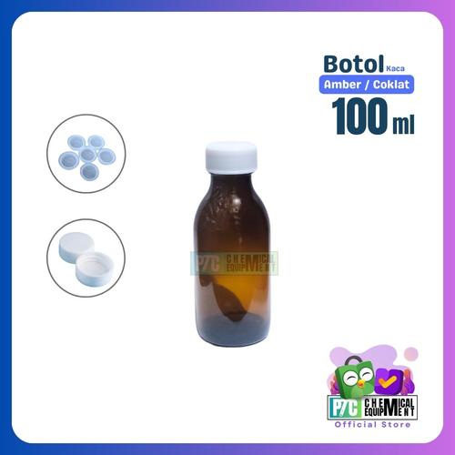 Jual Botol Kaca 100ml | Botol Kaca Coklat 100ml Tutup Ulir Dengan ...
