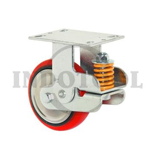 Jual Roda Troli / Trolley Shock Absorber PU Caster Fixed 5" Kap. 280kg ...
