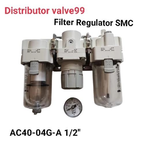 Jual Air Filter Regulator Lubricator SMC AC40-04G 1/2"+ gauge - Jakarta ...