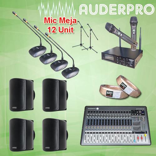Jual PAKET SOUND SYSTEM MIC MEJA RAPAT KABEL AUDERPRO 2 PAKAI 12 ...