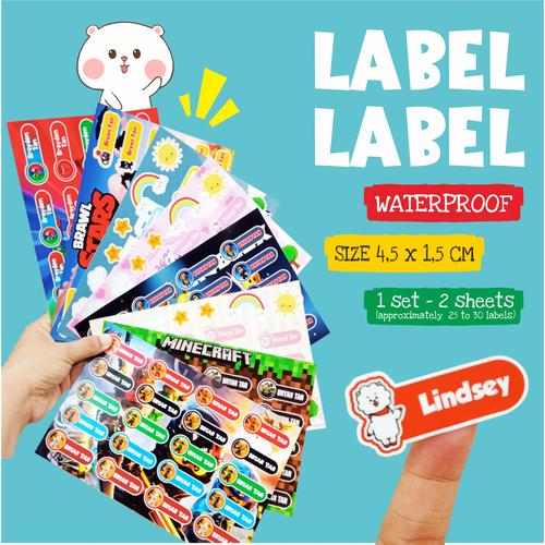 Jual Stiker label nama anak custom - name sticker waterproof - design 1 ...