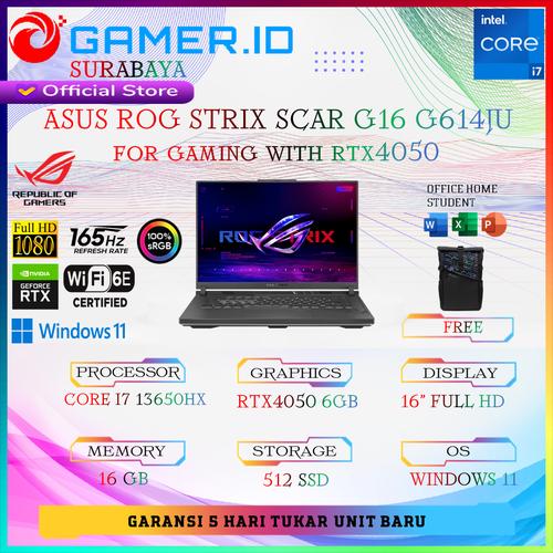 Promo Asus Rog Strix G16 G614JU RTX4050 6GB i7 13650HX 16GB 512SSD w11 ...