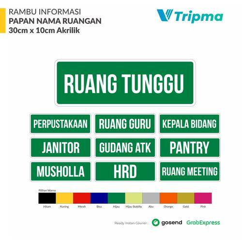 Jual Rambu / Sign Nama Ruangan / Area Kerja - 30cm x 10cm Acrylic ...