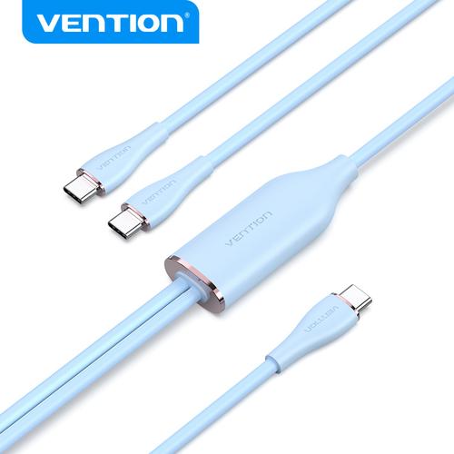 Jual Vention Kabel Data Fast Charging Usb Type C to 2 Type C 5A PD 100W ...