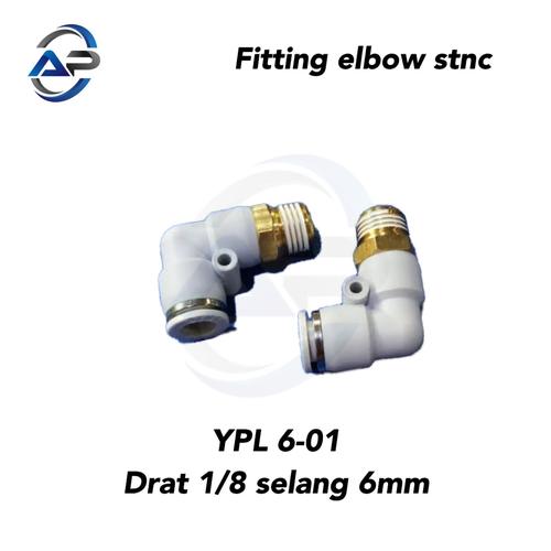 Jual fitting elbow pneumatic stnc YPL 6-01 drat 1/8 selang 6mm ...
