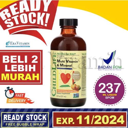 Jual (READY) CHILDLIFE MULTIVITAMIN & MINERAL 8oz - 237ML CHILD LIFE ...