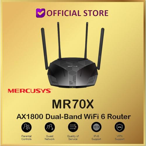 Promo Mercusys MR70X AX1800 Dual-Band WiFi 6 Router Mercusys MR 70X ...