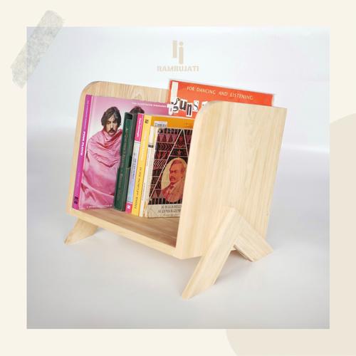 Jual Rak Vinyl Kayu Piringan Hitam Storage Records Holder pajangan buku ...