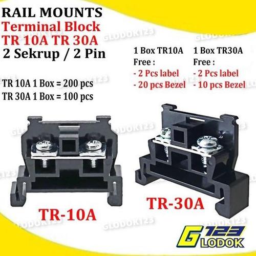 Jual Din Rail Terminal Block Blok Konektor Kabel 2 Pin Sekrup 10A 30A ...