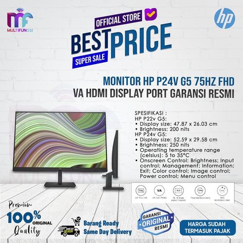 Promo Monitor HP LED G5 P24v 24" 1080p FHD 5ms 75Hz VA HDMI VGA - 24 ...