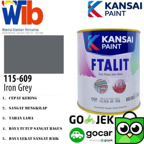 Jual KANSAI Ftalit Cat Besi & Kayu Gloss 1 Kg / Iron Grey 115-609 ...