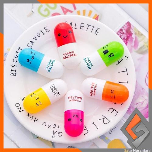 Jual SN-A4 Pulpen Emoticon Vitamin / Pen Unik / Pena Kapsul / Pulpen ...