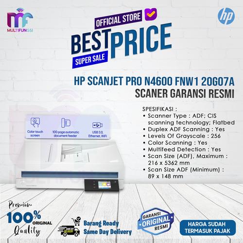 Promo HP Scanjet Pro N4600 fnw1 20G07A Scaner Garansi Resmi Cicil 0% 3x ...
