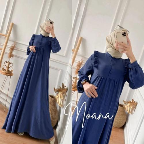 Jual Gamis Wanita Moana Dress Airflow Crinkle - Kuning - Jakarta Barat ...