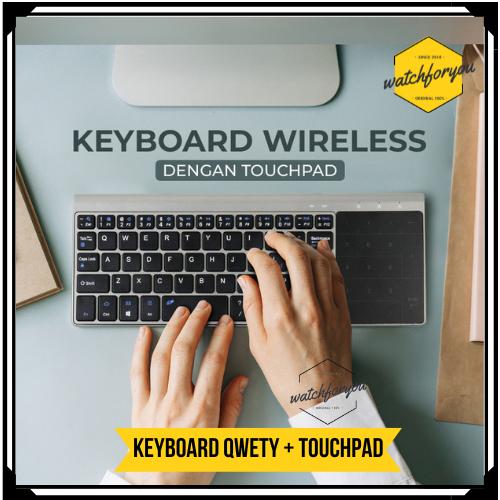 Jual Keyboard Wireless Bluetooth Tab Android QWERTY dengan Touchpad ...