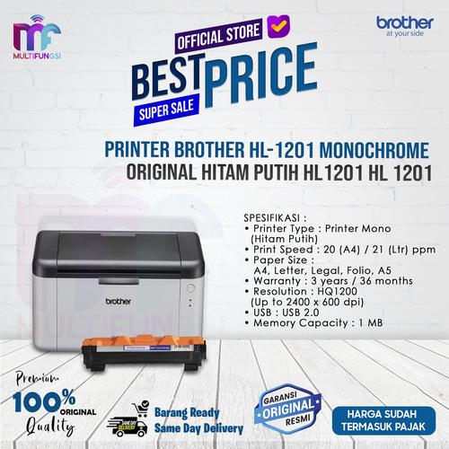 Promo Printer Brother HL-1201 Monochrome Original Hitam Putih HL1201 HL ...