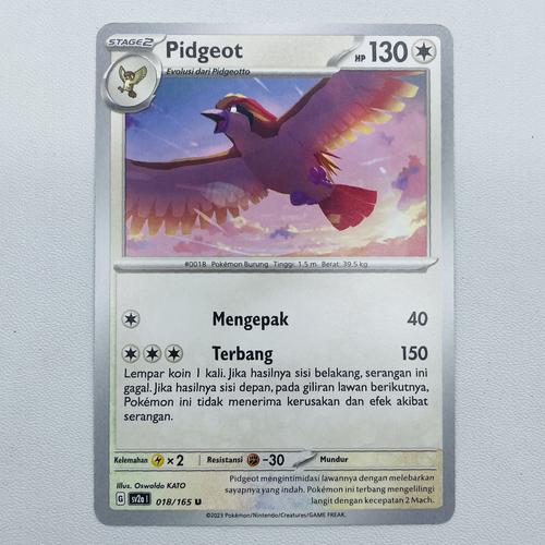 Jual Pidgeot 018/165 sv2a Kartu Pokemon 151 Indonesia TCG - Kota ...