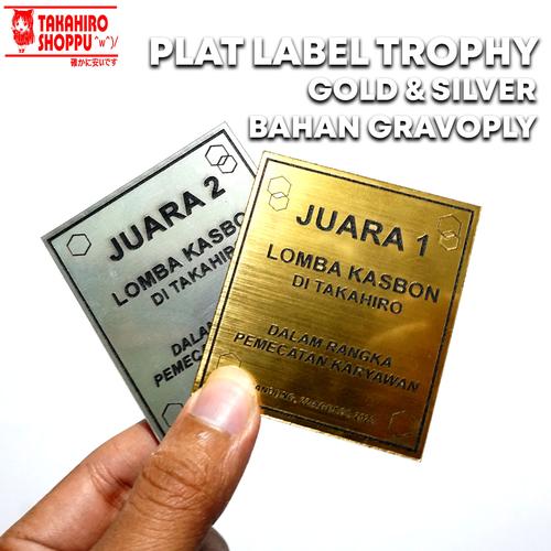 Jual PLAT LABEL GRAVOPLY GOLD & SILVER CUSTOM UNTUK TROPHY/PIALA - GOLD ...