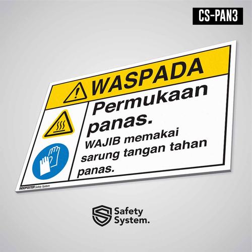 Jual Safety Sign K3 PVC ANSI Permukaan Panas Wajib Sarung Tangan - XS ...