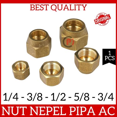 Jual Nut Nepel Kuningan Mur Niple 1/2 3/8 1/4 3/4 5/8 Pipa Baut Sambungan - 3/8 Inch - Kota ...
