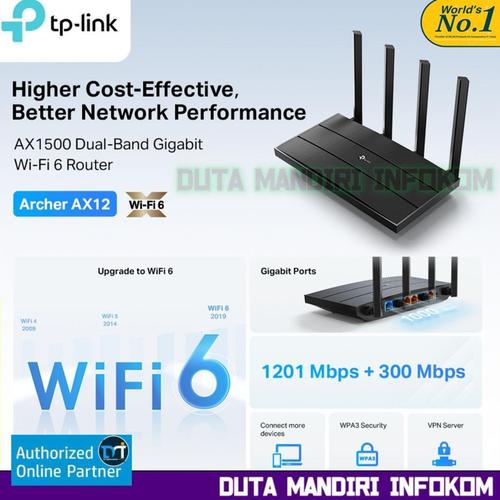 Promo TP-Link Archer AX12 - AX1500 Dual Band Gigabit Wi-Fi 6 Router I ...
