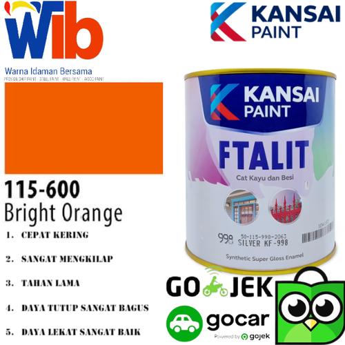 Jual KANSAI Ftalit Cat Besi & Kayu Gloss 1 Kg / Bright Orange 115-600 ...