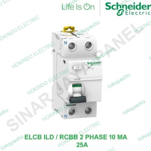 Jual RCCB ELCB SCHNEIDER iID 2P 25A 10MA SCHNEIDER A9R10225 ilD 2P 25A ...