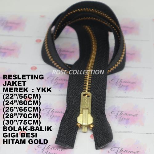Jual Resleting Zipper Jaket YKK Gigi Besi Hitam - Gold Bolak Balik - Kota Medan - Rose ...