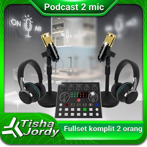 Promo paket podcast 2 orang 2 mic, 2 headphone, live broadcast mixer ...