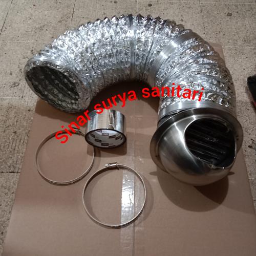 Jual Paket flexible ducting 4 in(5 meter)+Grill bulat 4" Free klem ...
