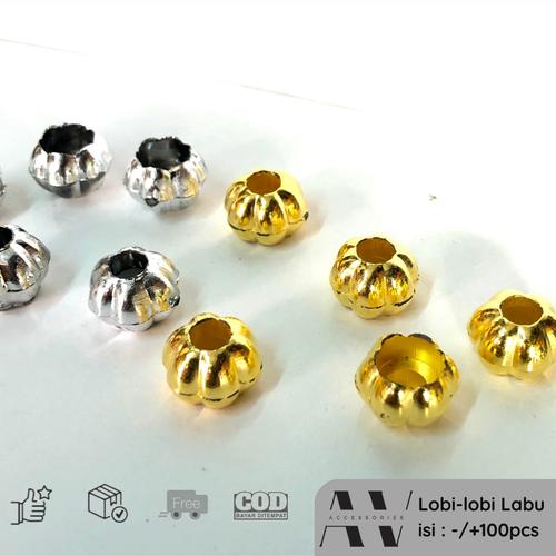 Jual AVACC Stopper Lobi Ujung Tali Kur Labu Bulat Emas Perak Rope Lock ...