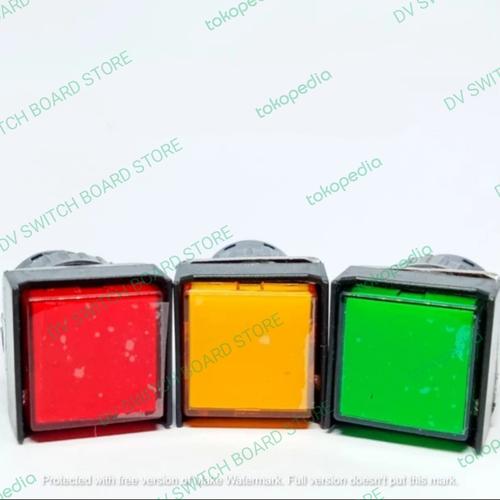Jual Pilot Lamp LED 16mm 220VAC, 24VDC Kotak - Merah, 220V AC - Jakarta ...