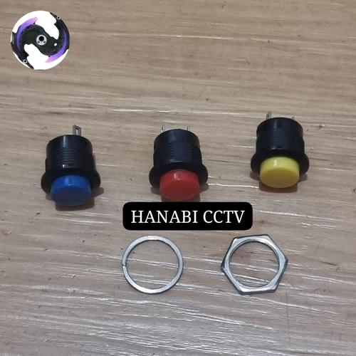 Jual Push Button On 2p Bulat Besar Warna + Ring Mur 15mm 2pin 2x1.5cm ...