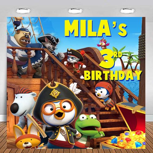 Jual Pororo Pirates Banner Flexi Birthday / Spanduk Backdrop Ulang ...