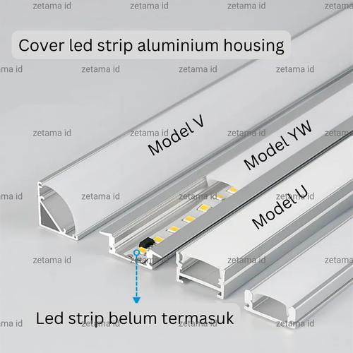 Jual Cover LED Strip Plafon / Cover LED Housing Aluminium LED 1 Meter ...