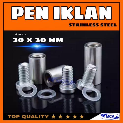 Jual PEN IKLAN 30x30 Stainless / Baut Akrilik Baut Kaca Sign Board 30 x ...