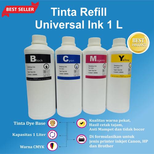 Jual Tinta Refill Infus Epson 1 Liter Dye Literan High Quality - Hitam ...