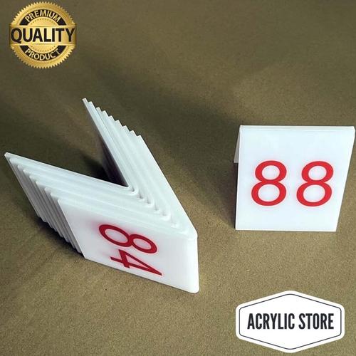 Jual Akrilik nomor meja Putih Dua Sisi/Tempat Penanda Meja Bar Restoran ...
