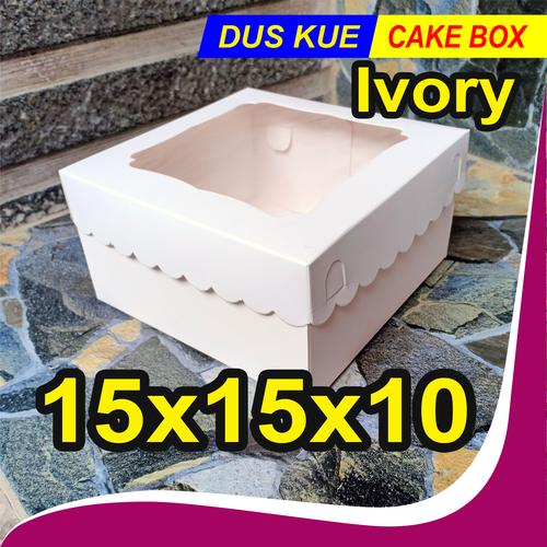 Jual Dus 15x15x10/ IVORY/ 15x15/ Dus Kue/ Dus Brownis / Kotak Kue/ Box ...