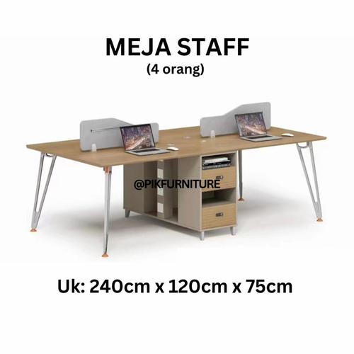 Promo MEJA KANTOR MEJA STAFF 4 ORANG OFFICE TABLE MEJA KERJA OFFICE ...