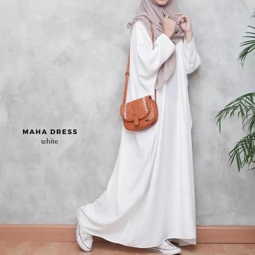 Promo ABAYA BATWING MAHA DRESS - GAMIS SYARI OVERSIZED JUMBO CASUAL PUTIH BW - Mocca - Kota ...